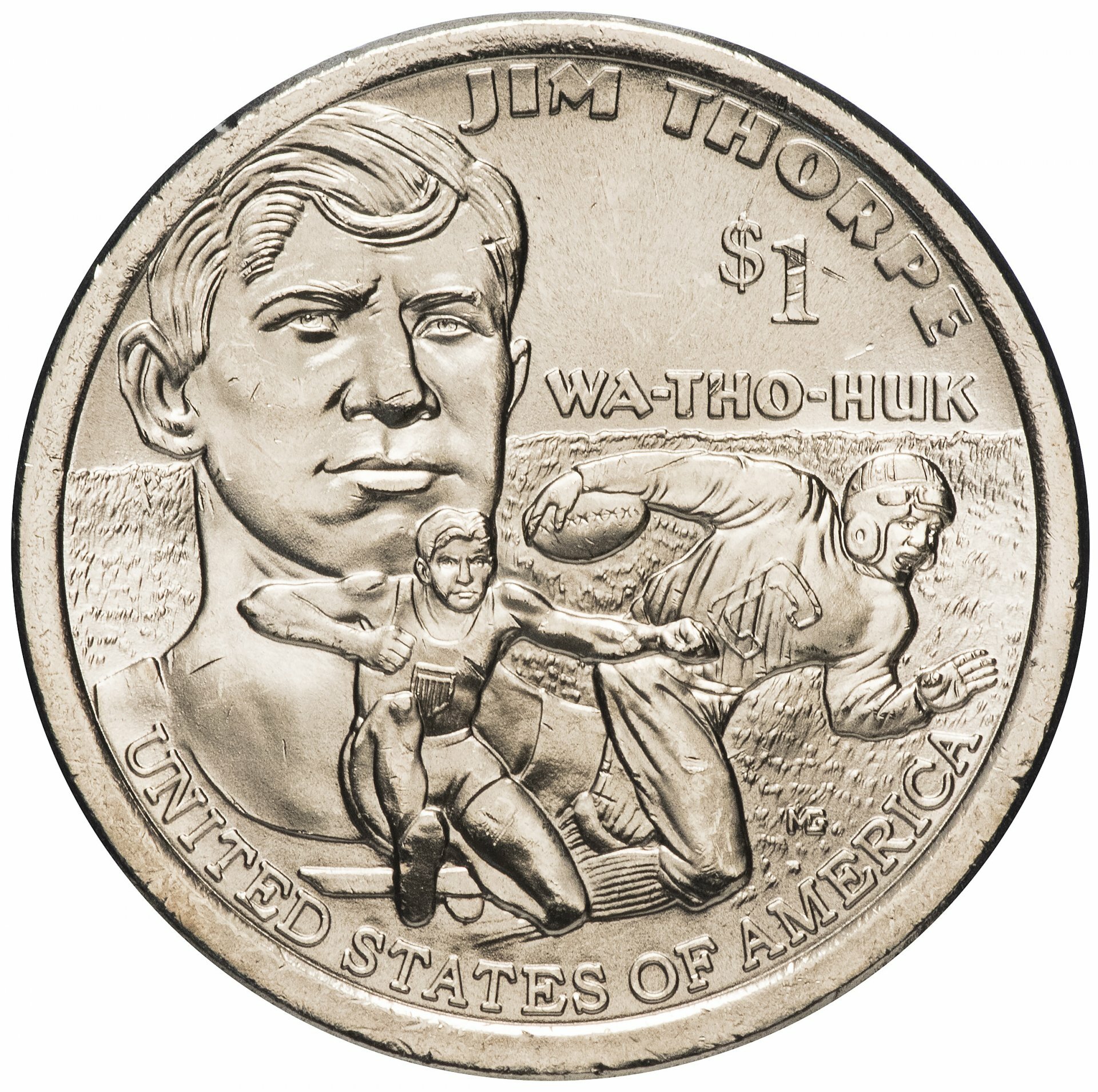 США 1 доллар dollar 2018 "Коренные Американцы - Джим Торп "Уа-То-Хак", Знак монетного двора D - Денвер, Медь, в сохранности UNC