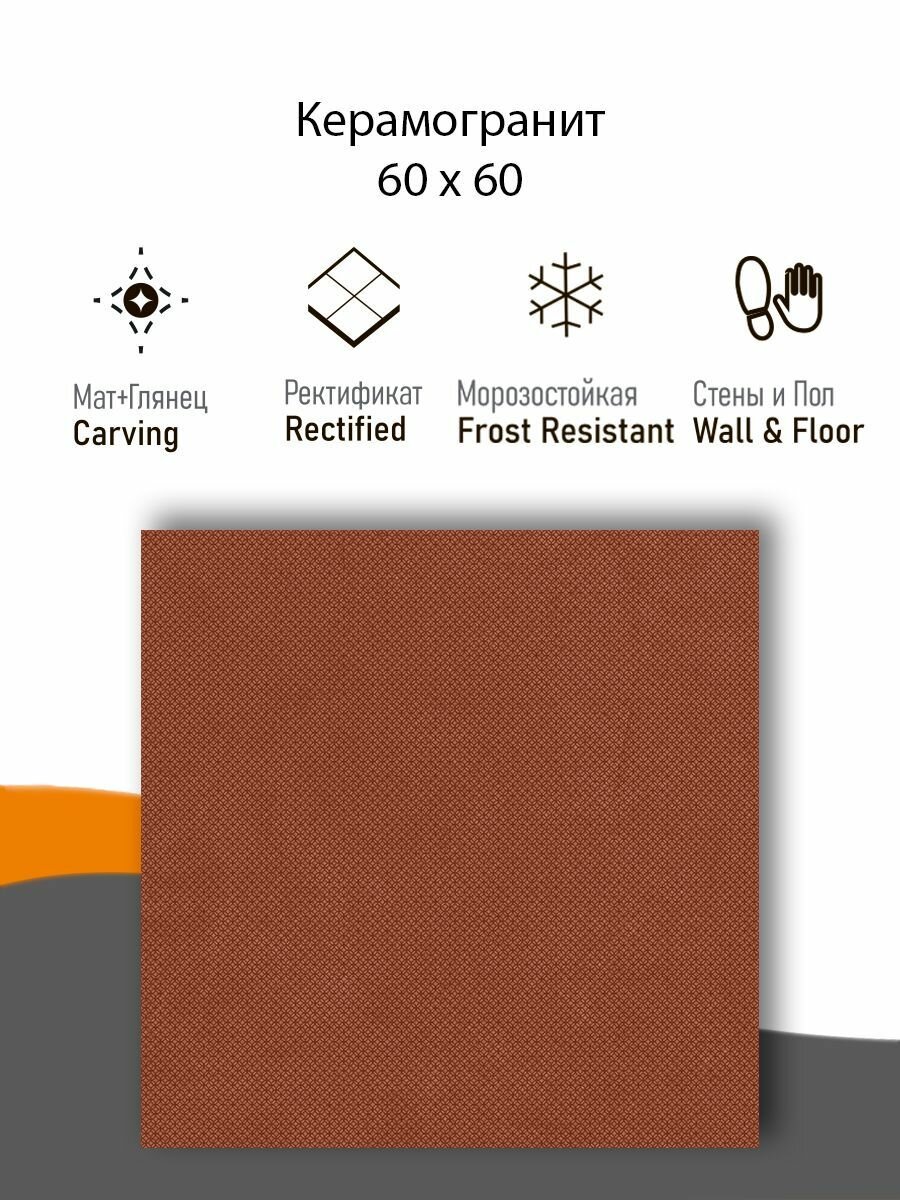 Керамогранит ETERNA Cotto Carving 60x60, (1.44 м2.) 4 шт.