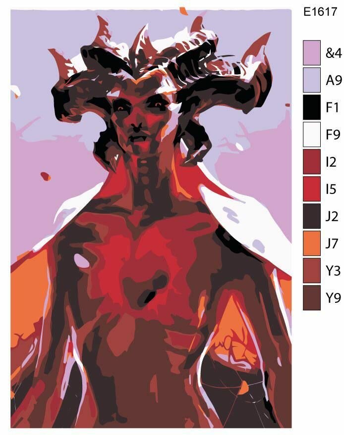 Детская картина по номерам E1617 "Игра Diablo (Диабло). Лилит" 20x30