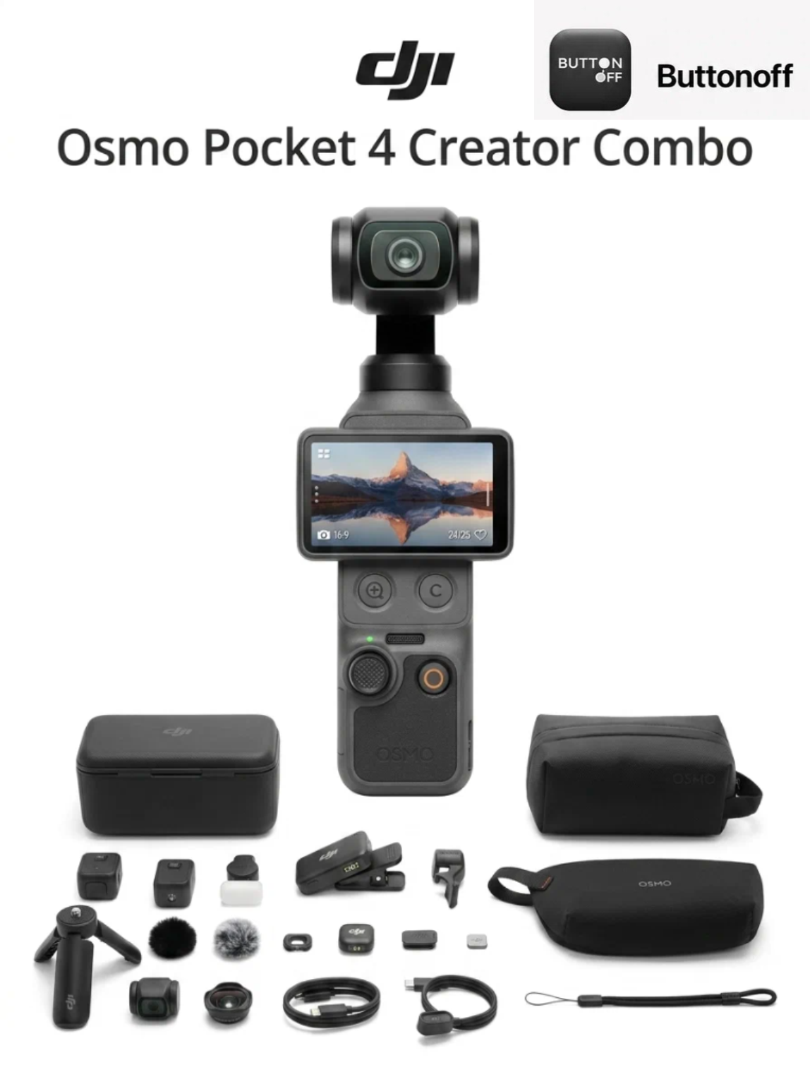 Экшн-камера DJI Osmo Pocket 4 Creator Combo Комбинация создателя, 4K, 240 fps, Встроенная память 107 ГБ
