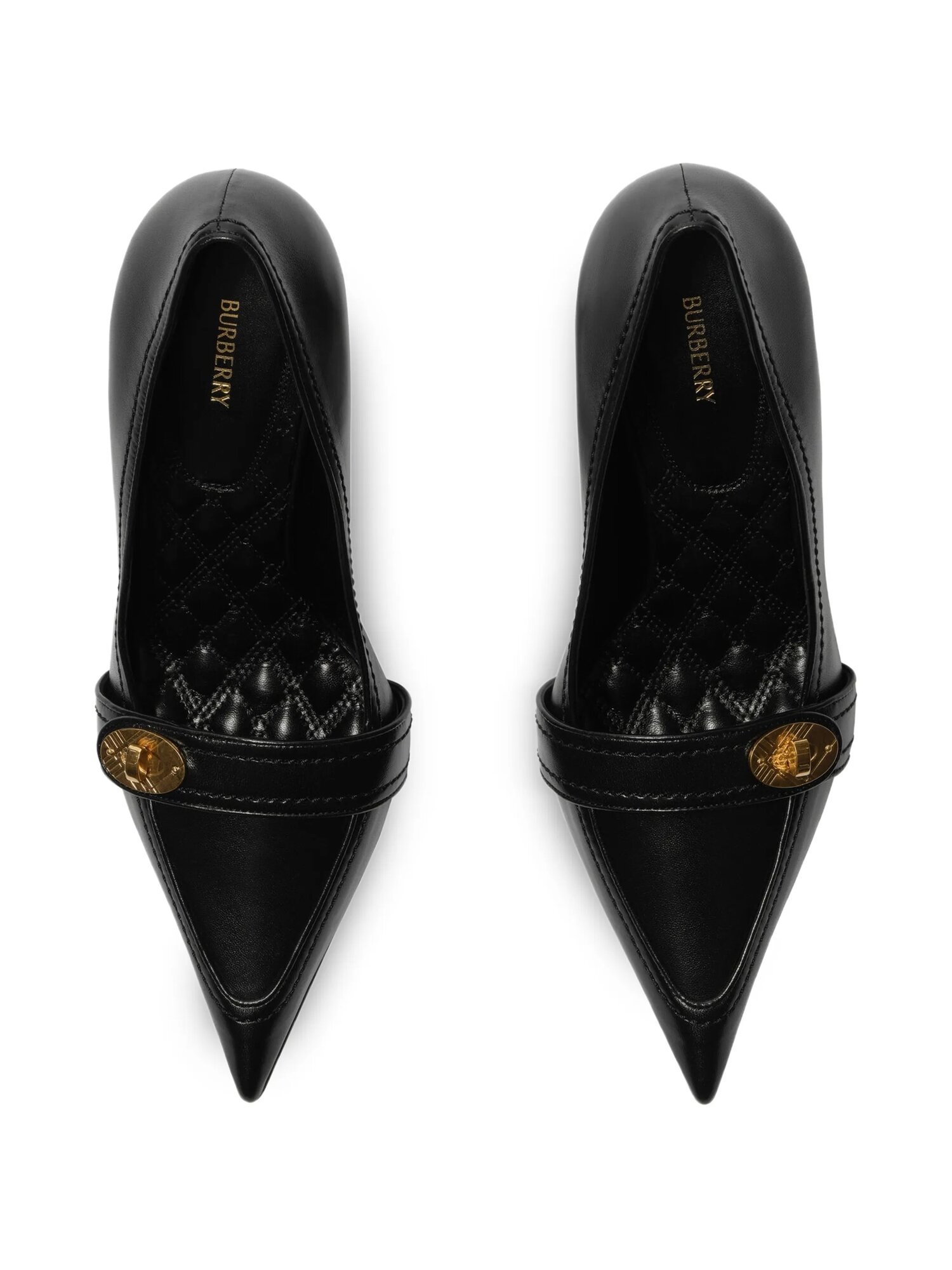 Туфли BURBERRY Leather Cotswolds high pumps, размер 36, black/black — фото 1