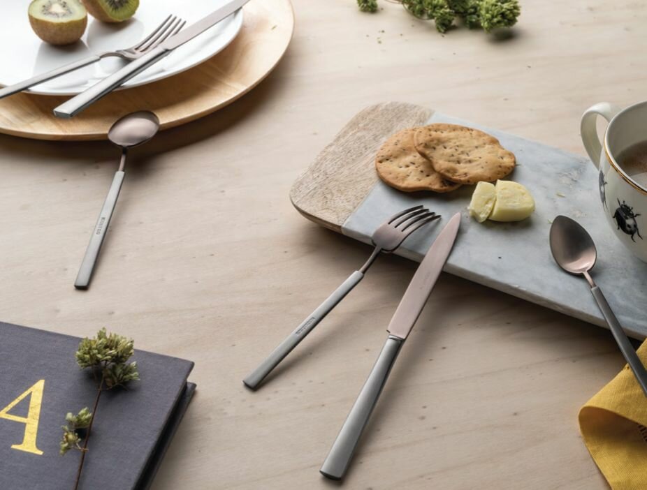 Набор столовых приборов на 6 персон 24 прибора Herdmar VINTAGE anthracite and chocolate mat 31
