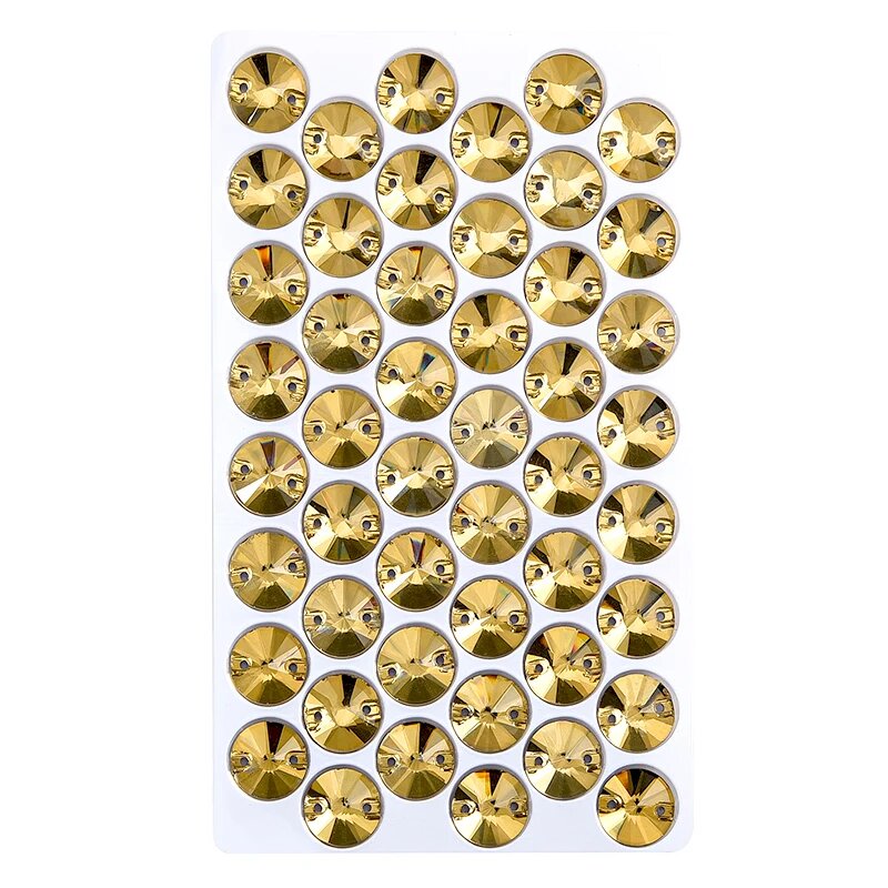 BOBOHOO Rivoli стеклянные стразы для рукоделия 12mm--40pcs, P18 Lt.Col. Topaz