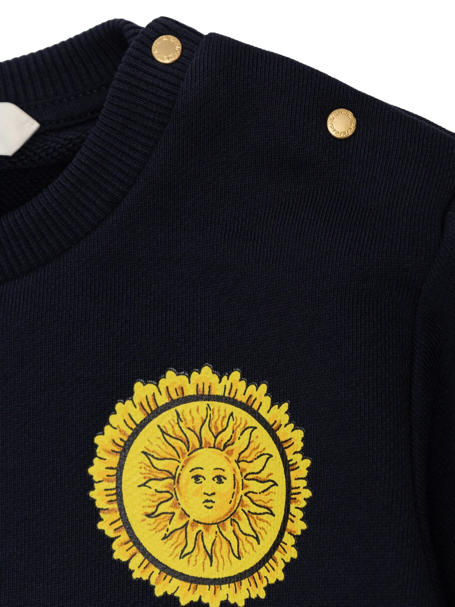 Толстовка Versace Sun-print button-detail sweatshirt, размер 76, синий — фото 1