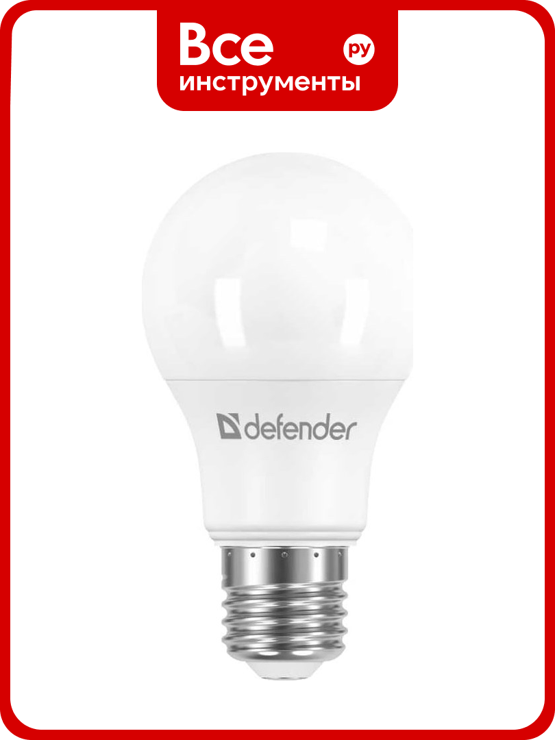 Светодиодная лампочка DEFENDER A60-12W-865-E27 груша, холодный дневной,