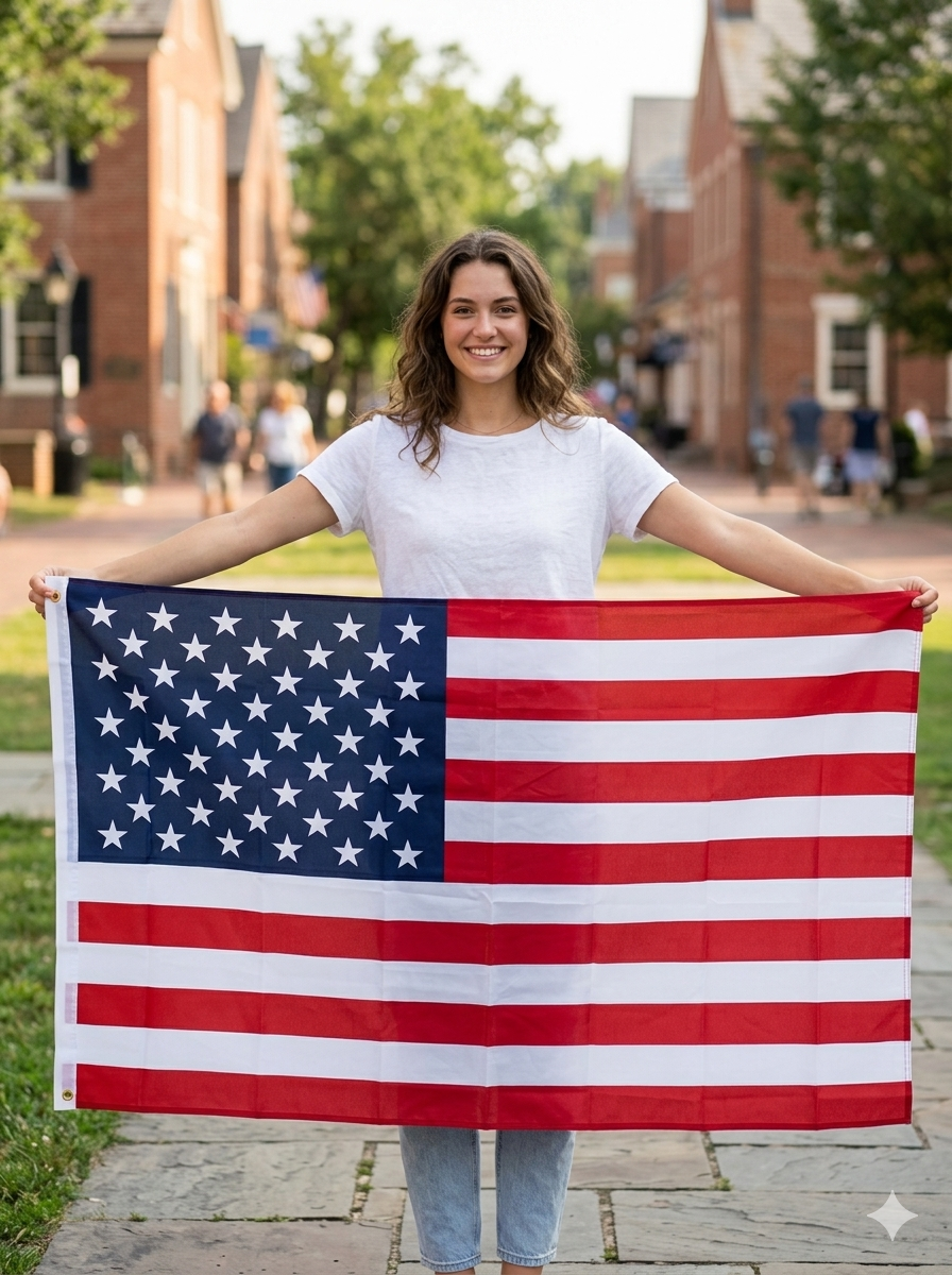 Флаг США 150x90 см, уличный, для помещений, полиэстер, крепления-люверсы — фото 1