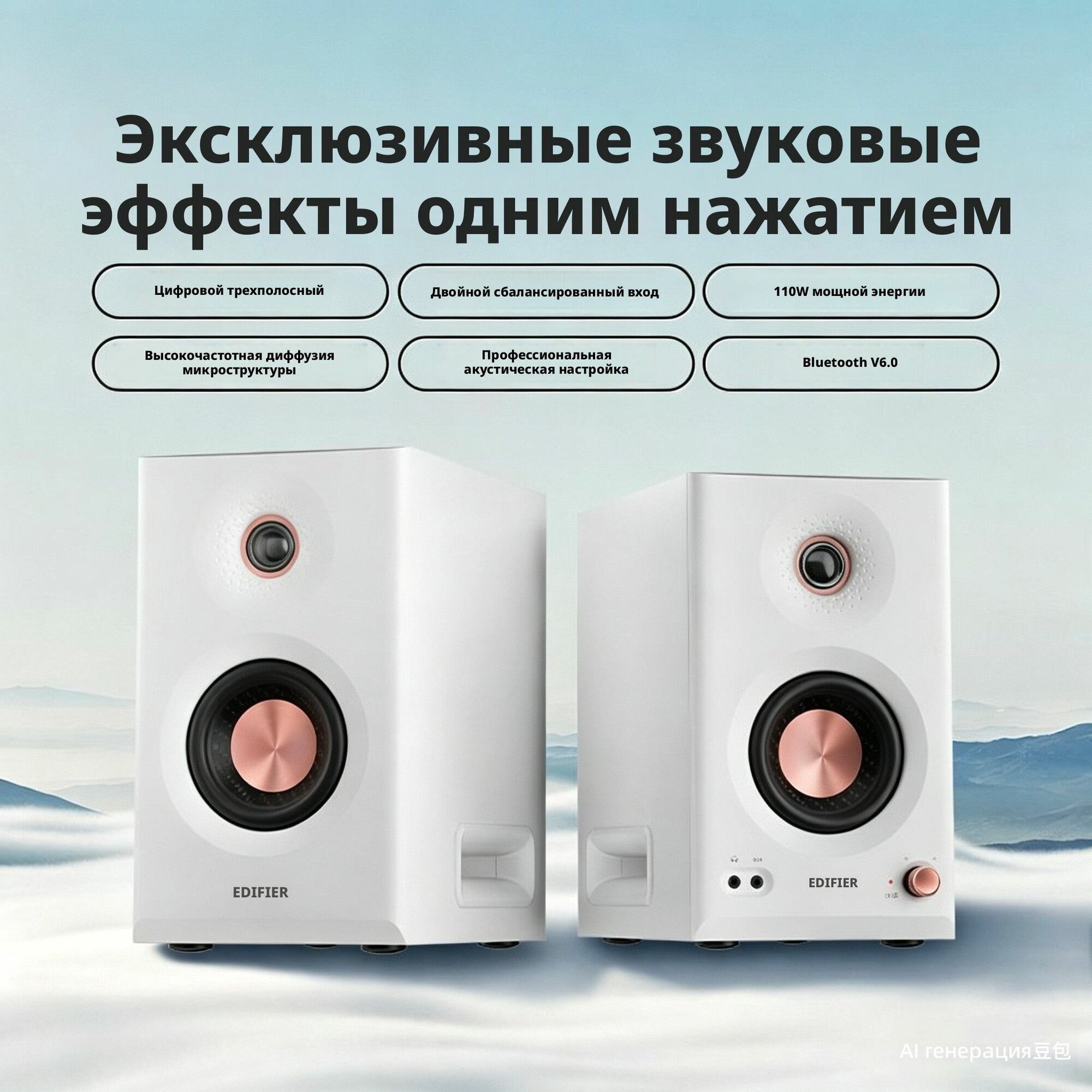 Студийные мониторы MR5BT 110 Вт RMS Bluetooth 6.0 триполосная акустика с балансным входом для дома и студии