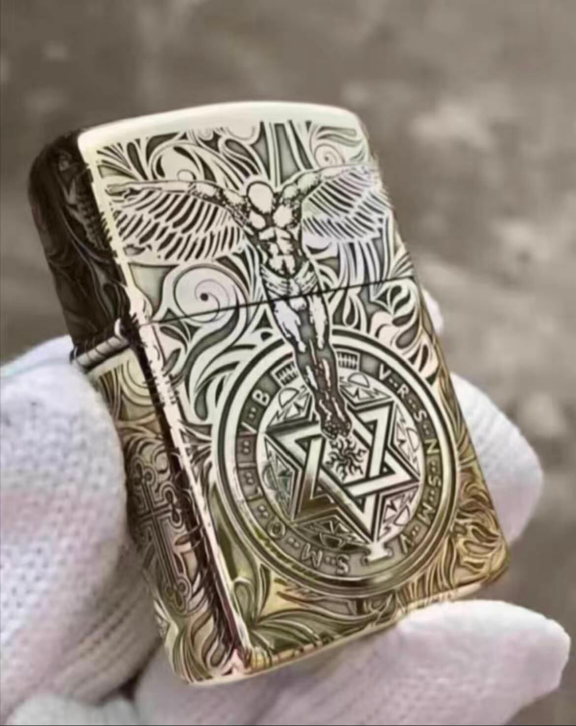 Zippo, Рельеф "ангел-хранитель", чистая медь, пустая(без заправки)