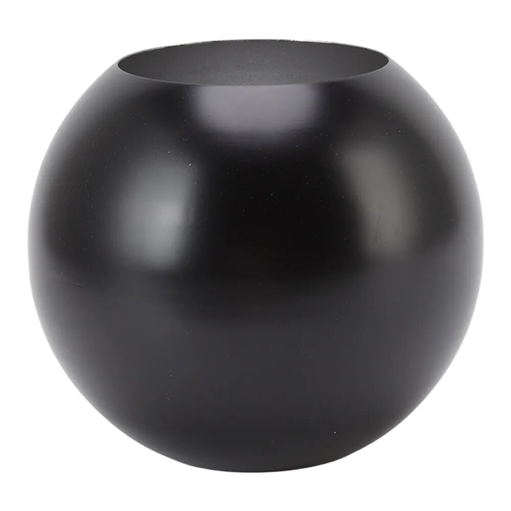 Черная ваза в форме шара 20 см, металлическая настольная декоративная ваза для цветов
