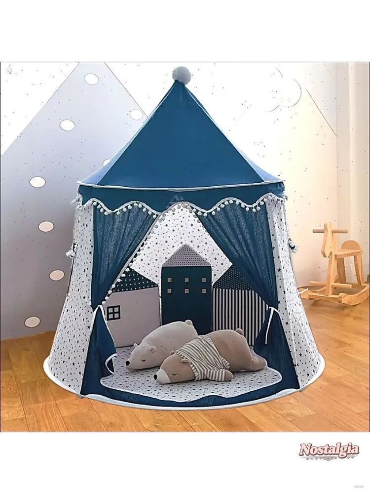 Палатка для игр в помещении, детская палатка, 110см*110см*130см, хлопок и льн, для мальчиков и девочек
