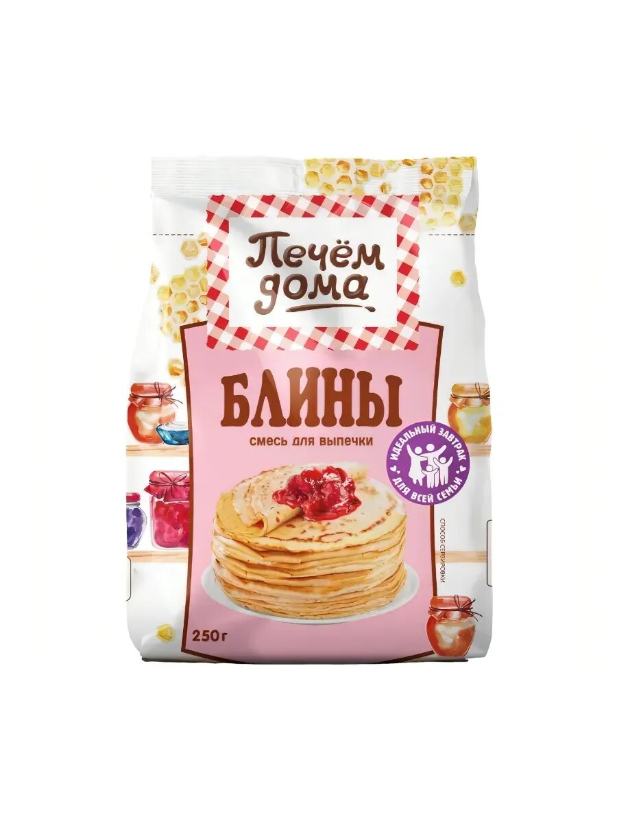 Смесь для выпечки блинов Печем дома, 1 пачка, 250 грамм
