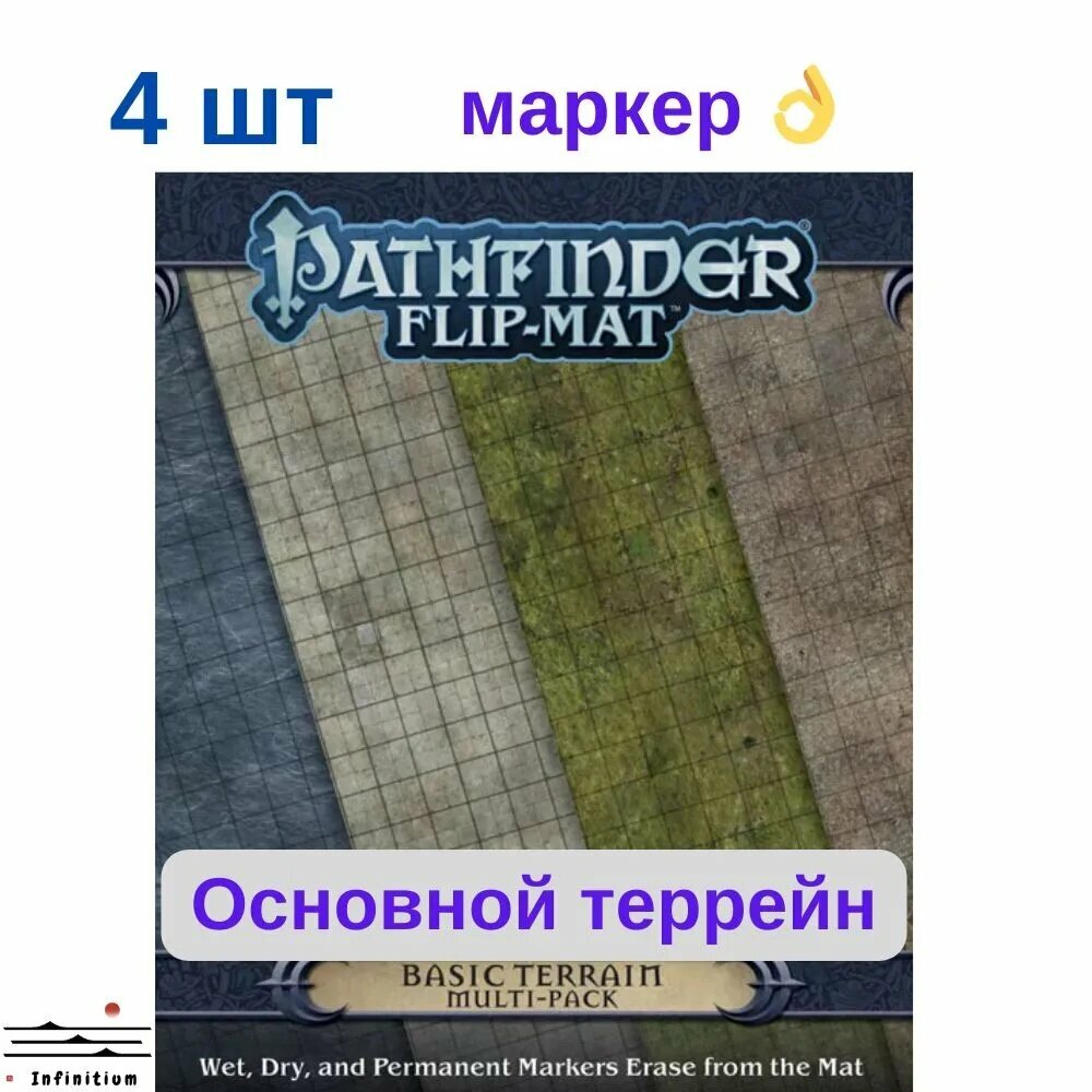 Карта Pathfinder Flip-Mat: Basic Terrain Multi-Pack DND - Набор игровых полей с террейном для ДНД и Pathfinder 2e