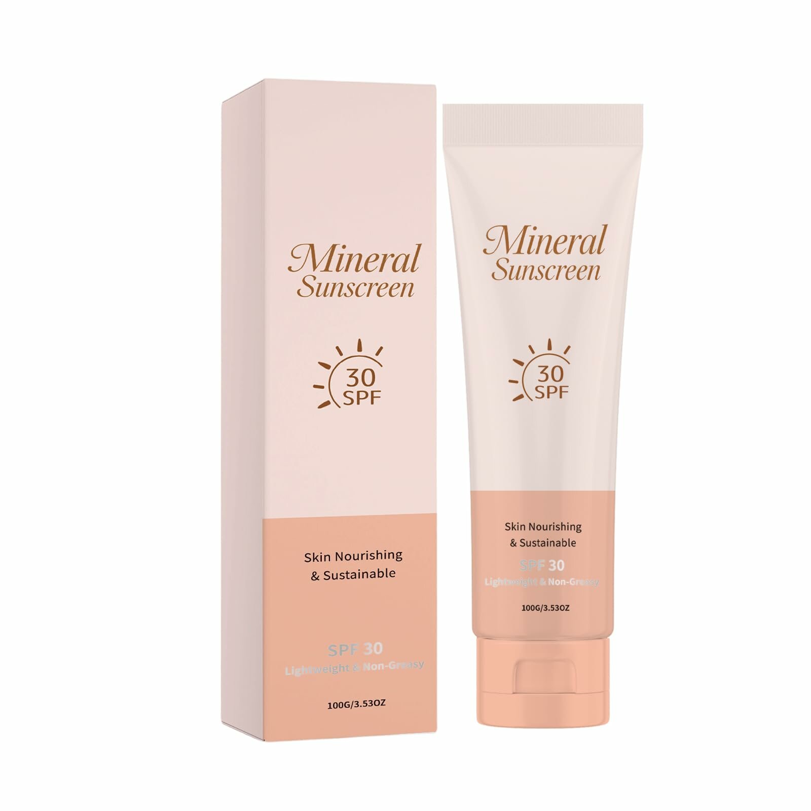 Mineral Sunscreen SPF 30, легкий нежирный солнцезащитный лосьон, питательный ежедневный солнцезащитный крем для кожи, 100 г/3,53 унции