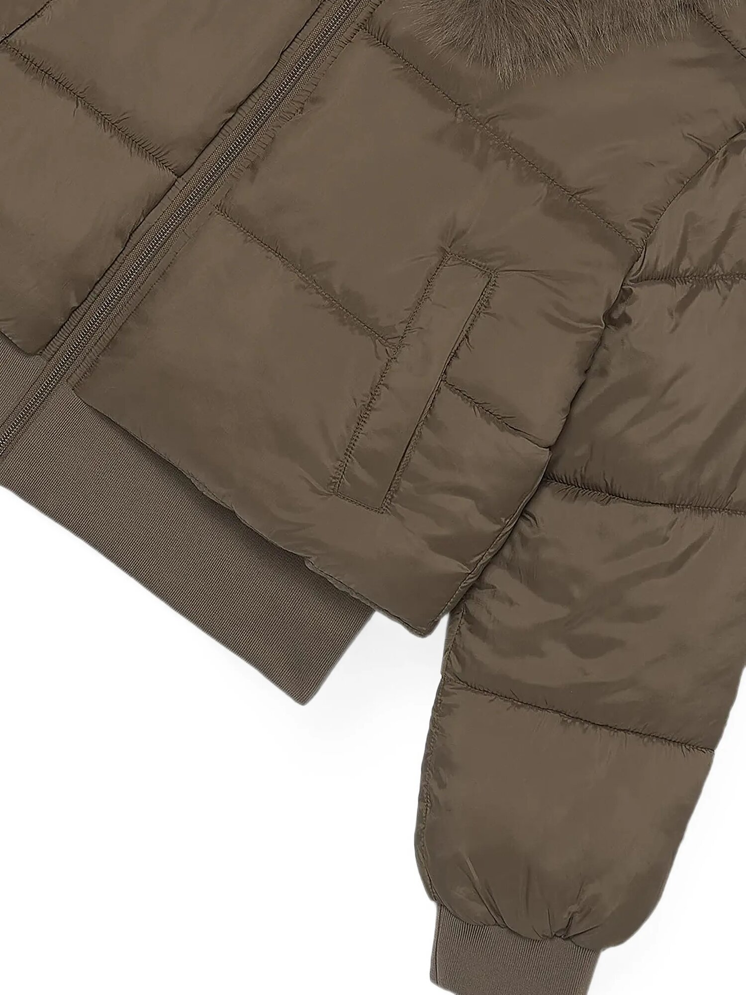 Куртка Mayoral Faux-fur collar padded jacket, размер 15 лет, коричневый/серый/оранжевый — фото 1