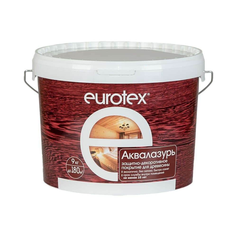 Защитно-декоративное покрытие для древесины Eurotex Аквалазурь бесцветный 9 кг 22082