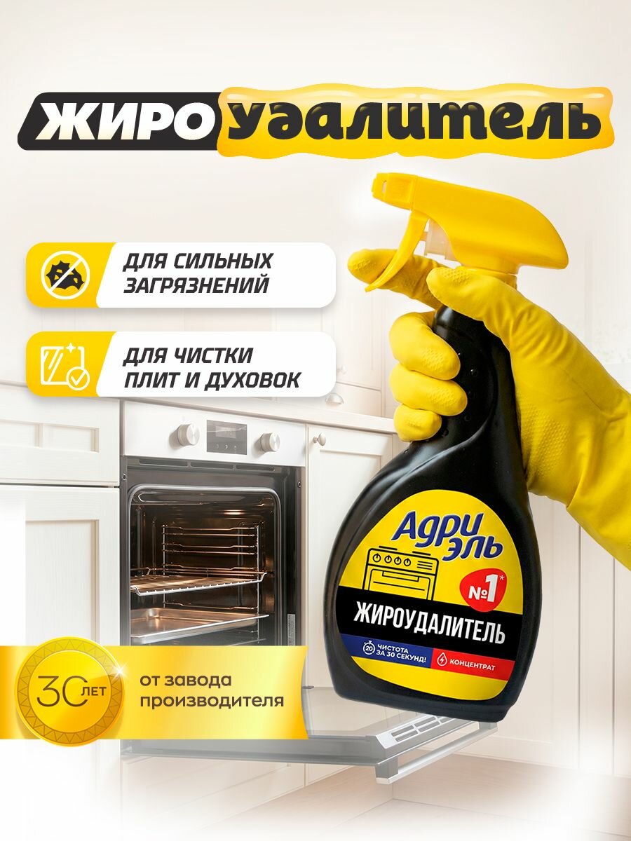 Антижир Адриэль спрей для кухни , от жира жироудалитель, 500 мл