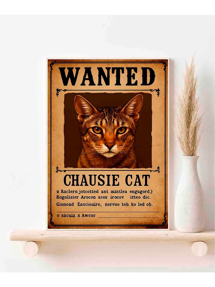 Очаровательная кошка, Wanted, Плакат 30x42см