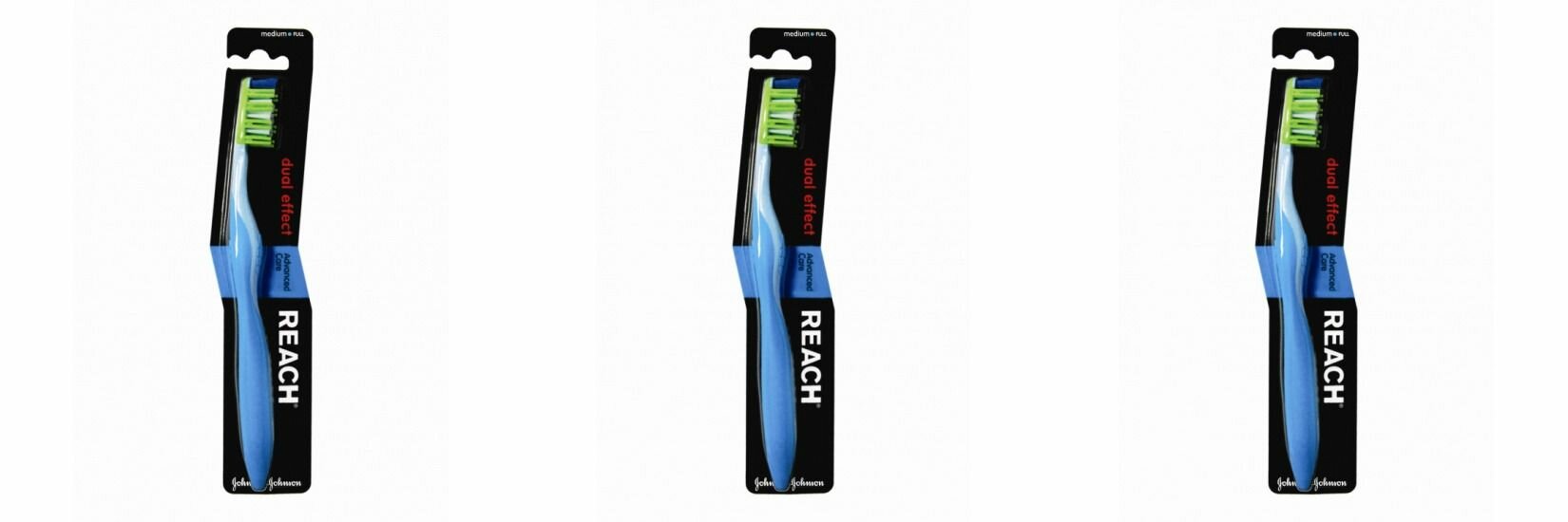 Reach Зубная щетка dual effect , массаж дёсен , средней жесткости, 3 уп.