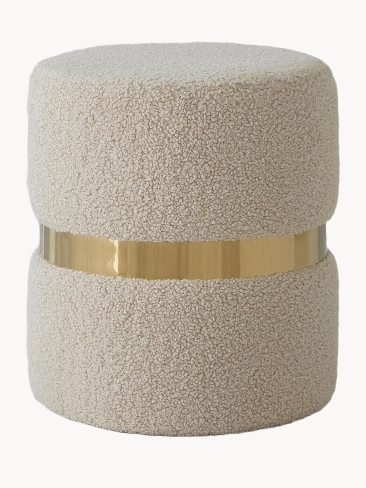 Пуфик для прихожей/спальни, для туалетного столика, бежевый, круглый, мягкий