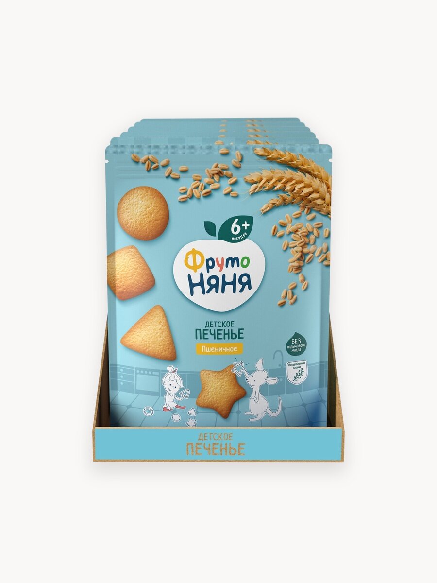 Спайка Печенье растворимое ФрутоНяня пшеничное, 120г (6 шт )