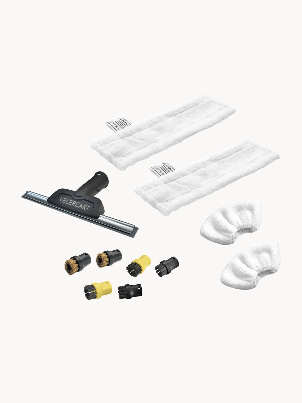 Аксессуары VELERCART для пароочистителей Karcher EasyFix: салфетки для пола и ручной насадки, щётки, насадка для окон
