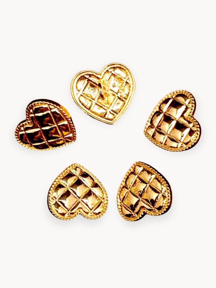 Набор пуговиц золотое сердце