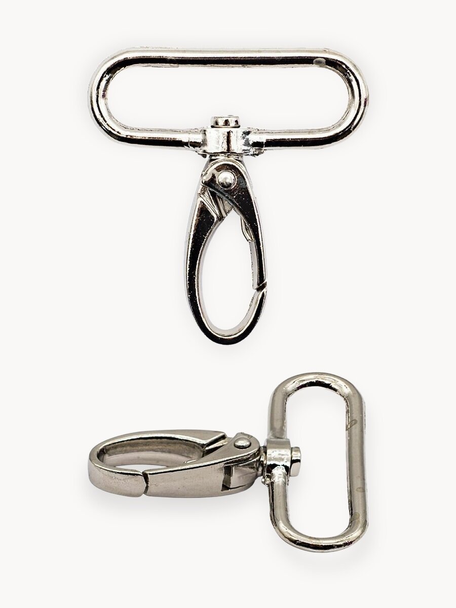 Карабин для сумки поворотный с рамкой 40 мм (48*52 мм), 2 шт, металлический, Hobby&Pro (никель)