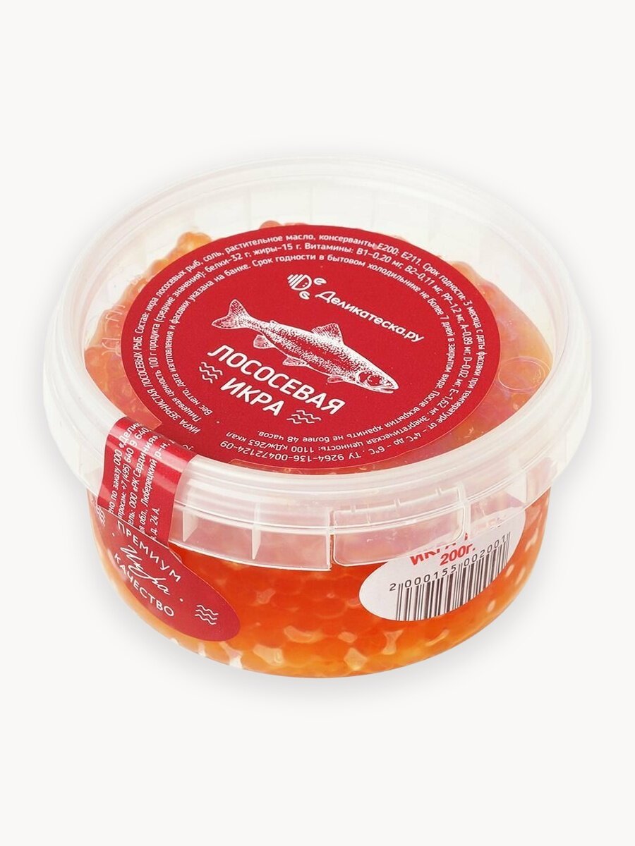 Икра красная кеты 200г, Деликатеска, вылов Дальний восток 2025г, зернистая