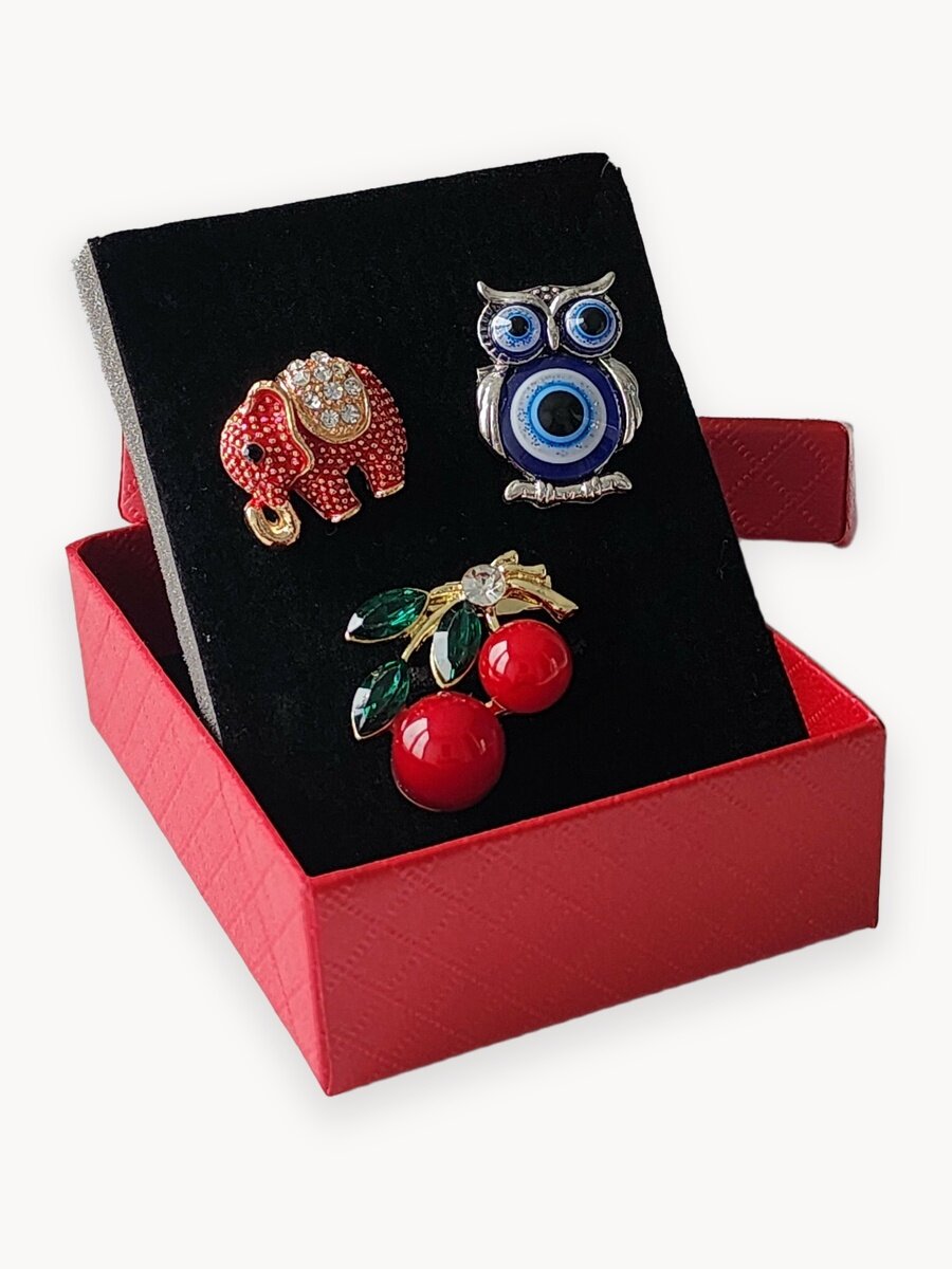 Комплект брошей, стекло