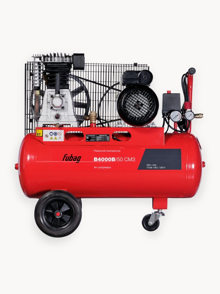 Компрессор воздушный ременной FUBAG B4000B/50, 400 л/мин, ресивер 50 л, 10 бар, 220 В