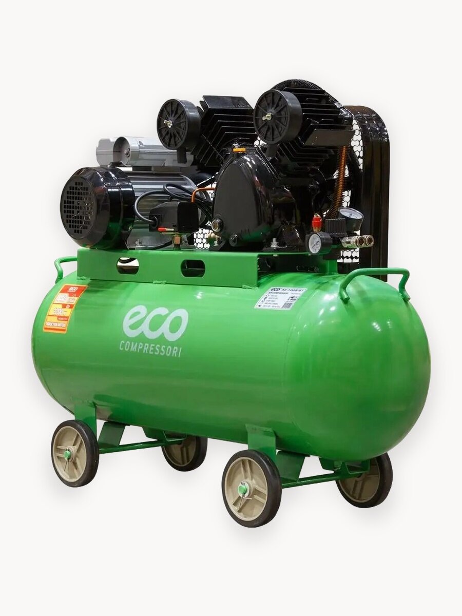 Компрессор воздушный масляный ECO AE-1005-B1 (380 л/мин, 8 атм, ременной, ресивер 100 л, 220 В, 2.20 кВт)