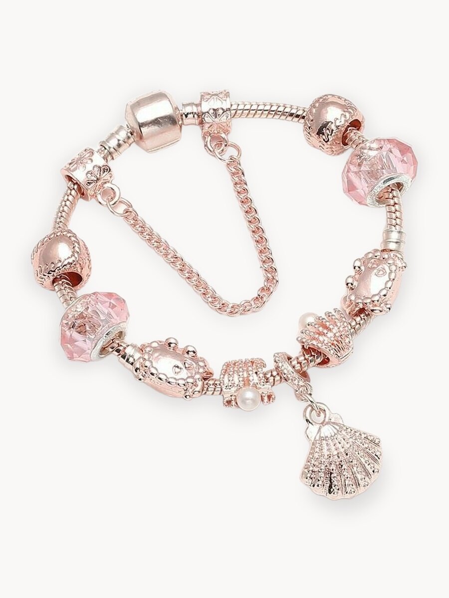 Браслет-цепочка, муранское стекло, жемчуг пресноводный