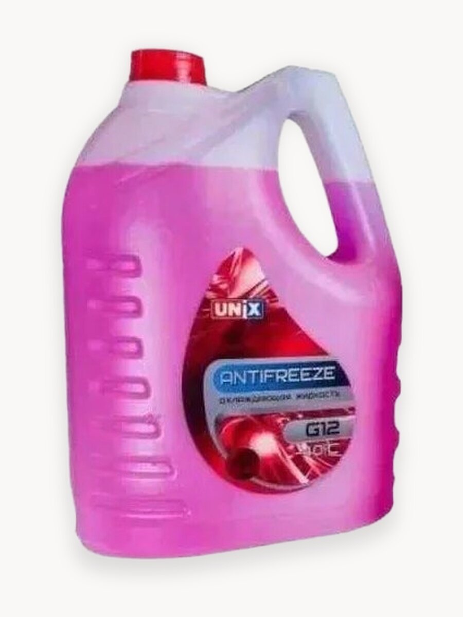 Антифриз UNIX G-12 красный, 5 кг, на основе этиленгликоля, для надежной защиты системы охлаждения вашего автомобиля