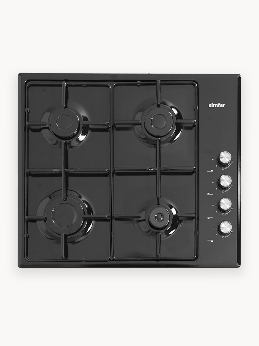 Варочная панель газовая Simfer 60см, эмалированные решетки, электроподжиг, комплект жиклеров, 5 ЛЕТ гарантия, турция