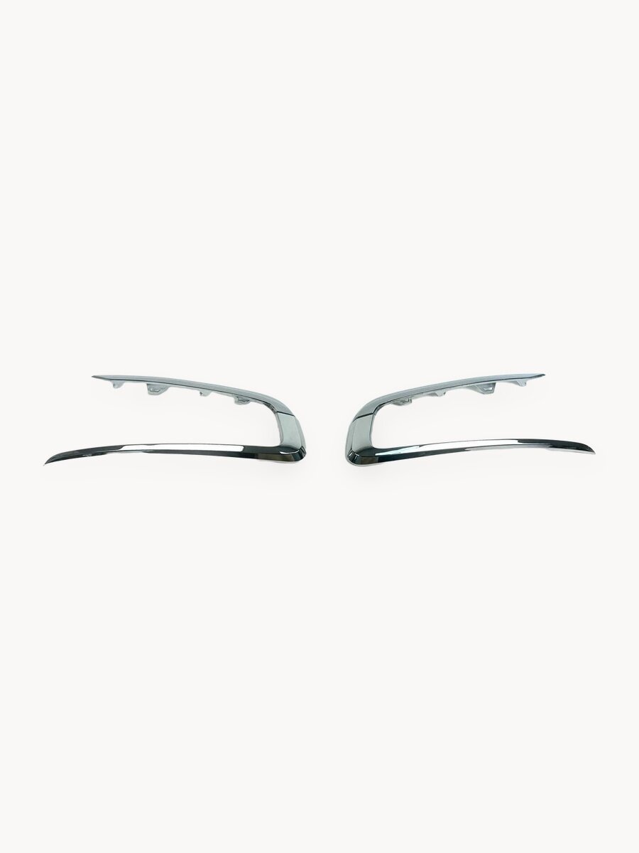 Молдинги переднего бампера Лада Гранта 2190 2191 ФЛ, Серый Хром