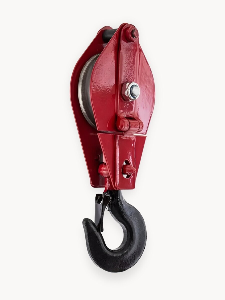 Блок монтажный с крюком, 2 тонн, грузоподъёмный, цвет красный