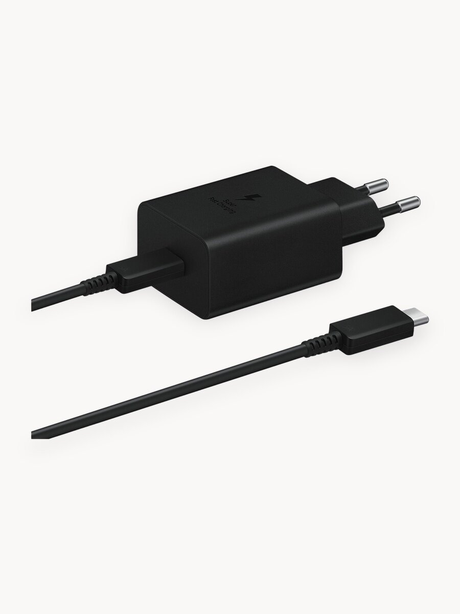 Зарядное устройство для Samsung EP-T4510XBEGRU, 45W, USB-C, кабель в комплекте, черное