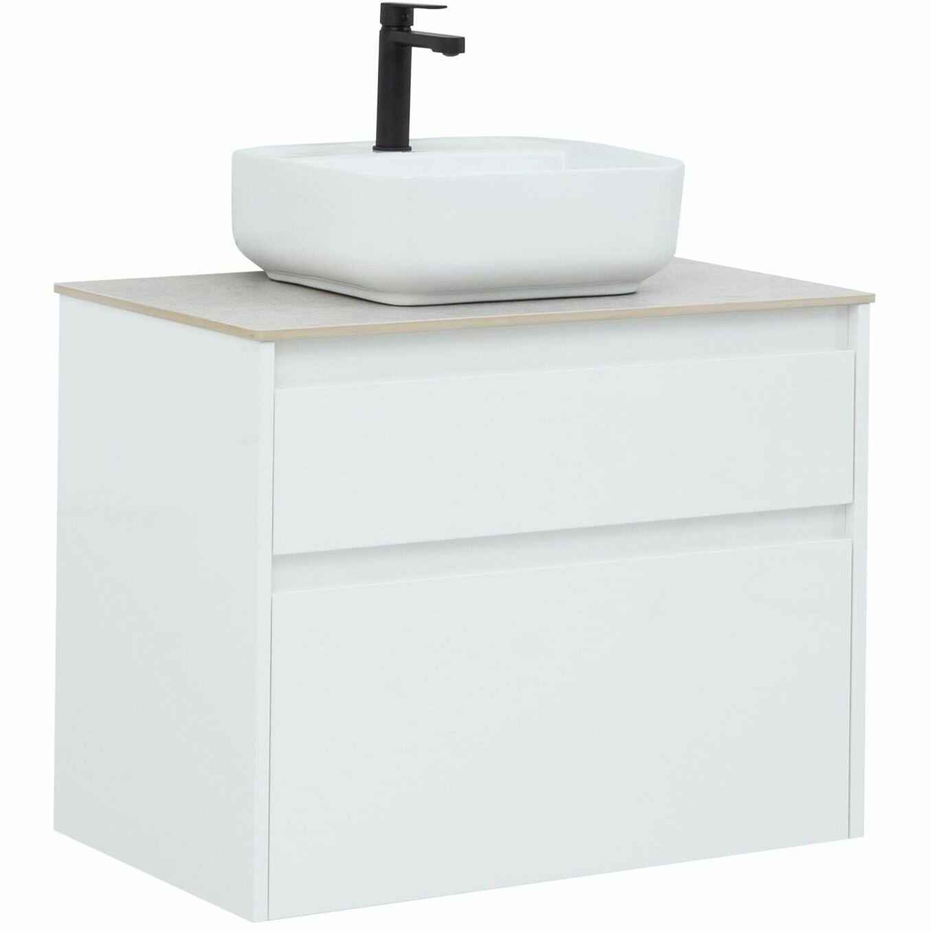 Тумба с раковиной Aquanet (Акванет) Nova Lite 75 белый (2 ящика) 00242272