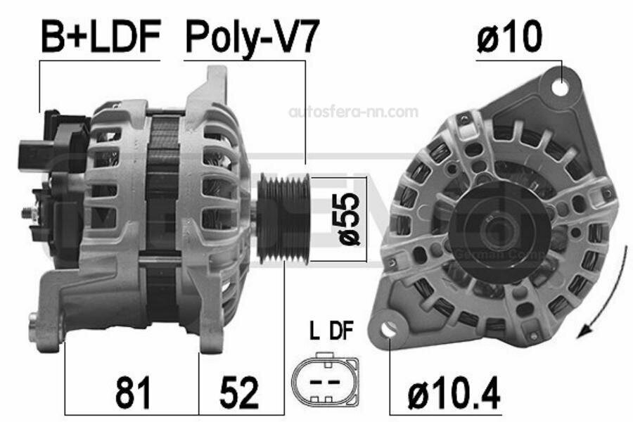 ERA 209478 Генератор FIAT DUCATO/IVECO DAILY 150A 10- 209478