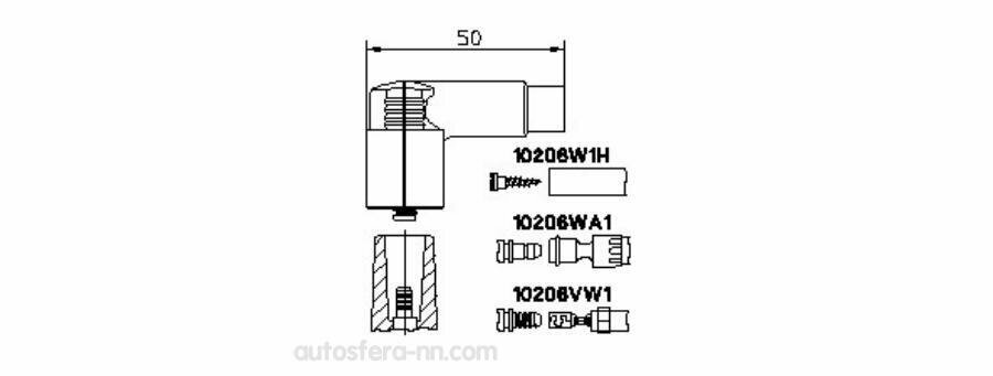 BREMI 10206VW1 Наконечник провода высоковольтного