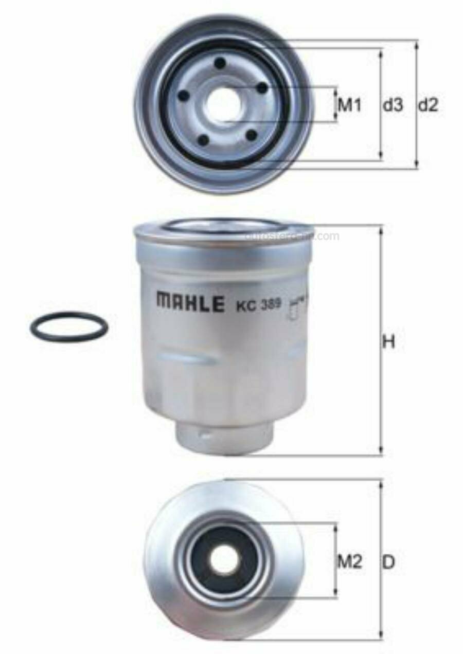 MAHLE KC389D Фильтр топливный TOYOTA: AURIS (E15) 1.4D-4D/2.0D-4D/2.2D 07-12, AURIS 1.4D-4D/2.0D-4D 12-, AVENSIS (T27) 2.0D-4D/2.2D-4D 09-, COROLLA 1.4D-4D 06-, VERSO 2.0D-4D 12-