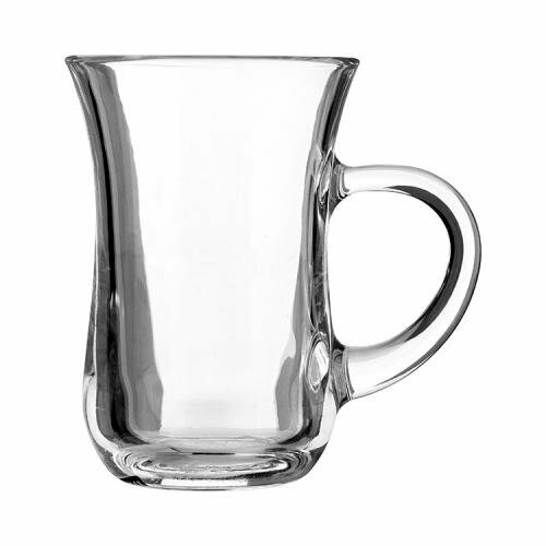 Стаканчик для чая с ручкой, стекло,160мл, диаметр 65, высота 93мм, прозр.