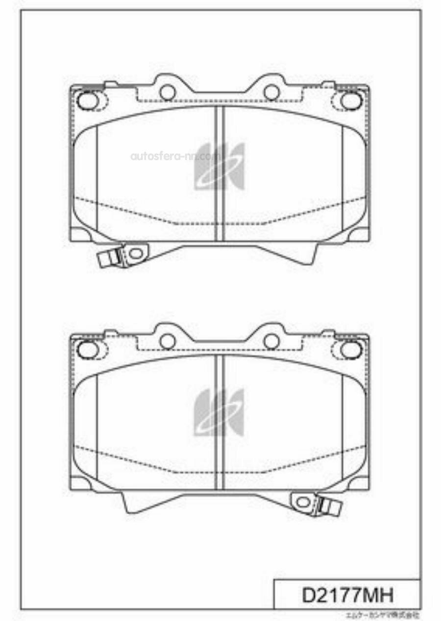 KASHIYAMA D2177MH Колодки тормозные, передние (с антискрипной пластиной)