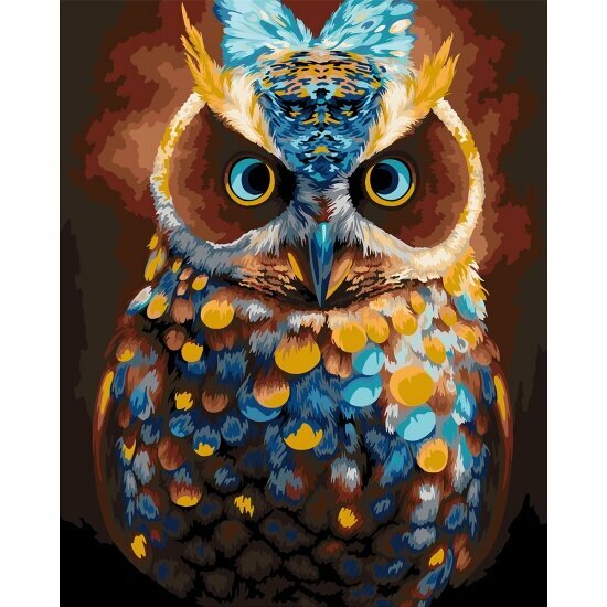 Картина по номерам с поталью Фрея PNB/PLPT-174 Волшебный филин 50х40 см