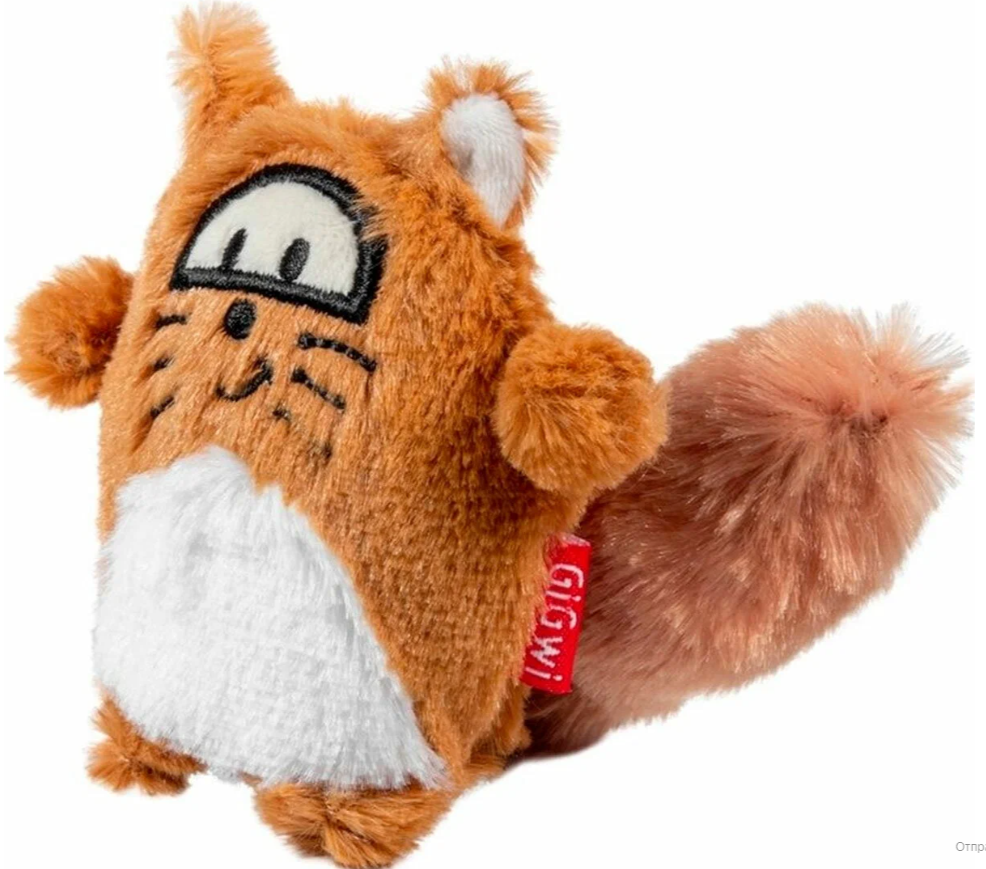 Игрушка для собак GiGwi Dog Toys Лиса (75220), коричневый/белый, 1шт.