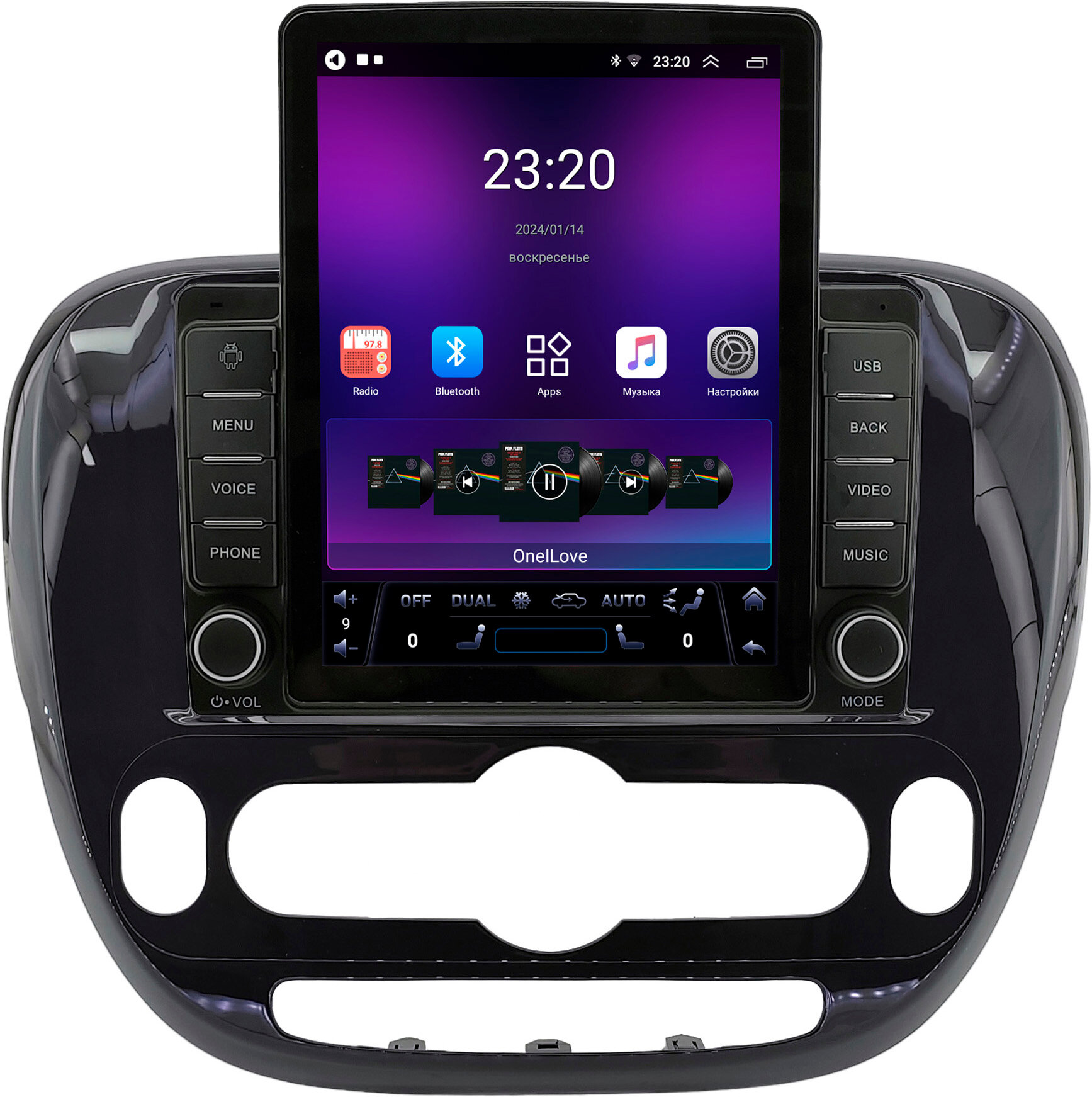 Штатная магнитола Kia Soul 2 2013-2019 (глянцевая, с климат-контролем, Тип 2) Canbox GTR095-9-0662 Android 10 (QLed, 4/64, DSP, CarPlay)