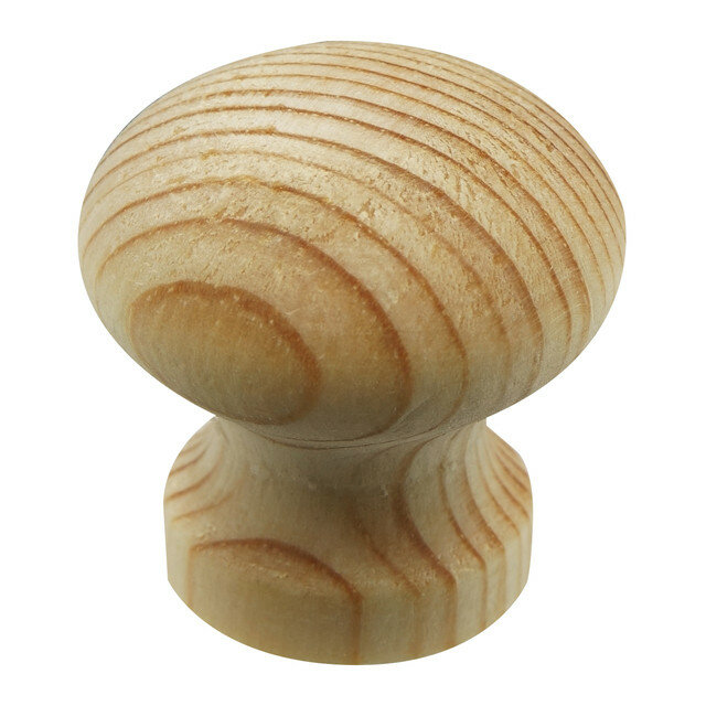 Ручка-кнопка 35 мм сосна 1 шт - деревянная мебельная ручка для шкафов и ящиков