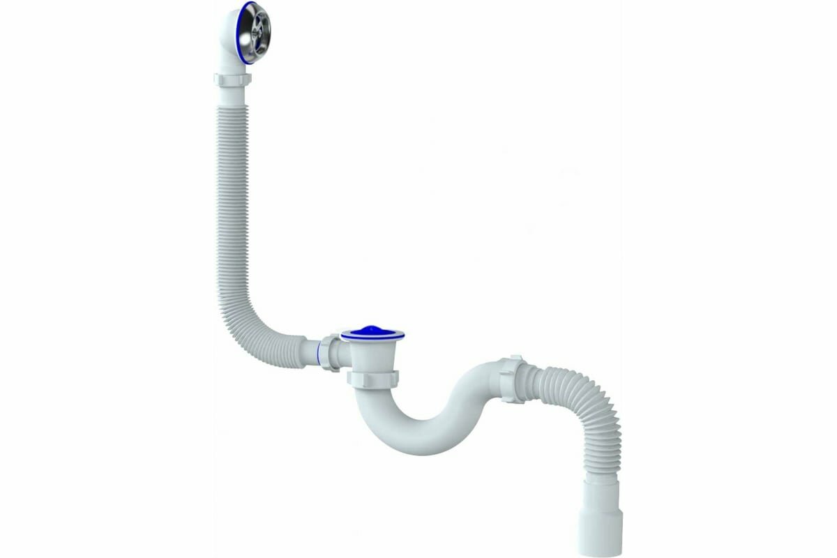 Unicorn обвязка на ванну 1 1/2х40 с пластиковым выпуском и переливом, гофра 40х40/50 S32P