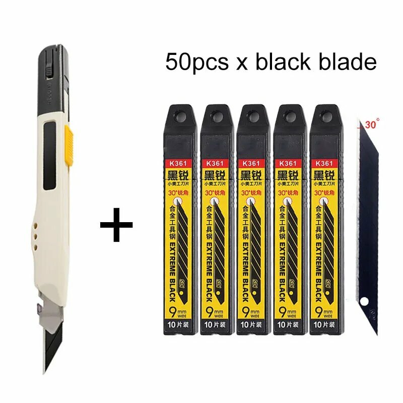 Нож для резки с 50 черными лезвиями TOFAR