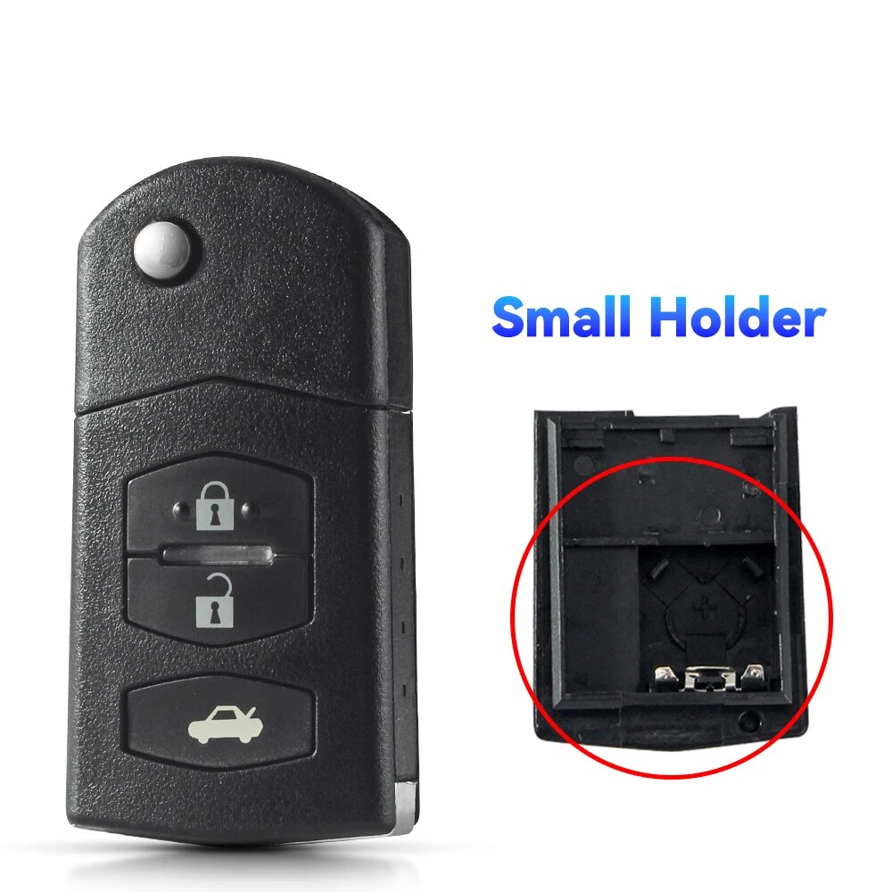 Складной автомобильный флип-ключ KEYYOU, черный чехол-брелок с дистанционным управлением для Mazda 3, 5, 6, замена ключей с 3 кнопками 3BNT Small Holder